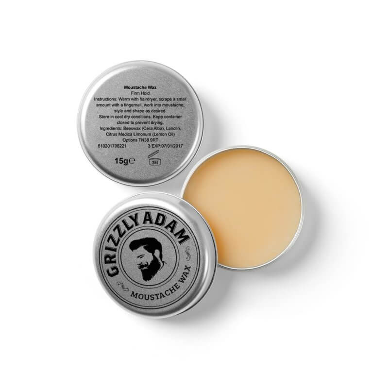 GRIZZLY ADAM Moustache Wax 15ml - Firm Hold - Ideal For Tash Twisters ...